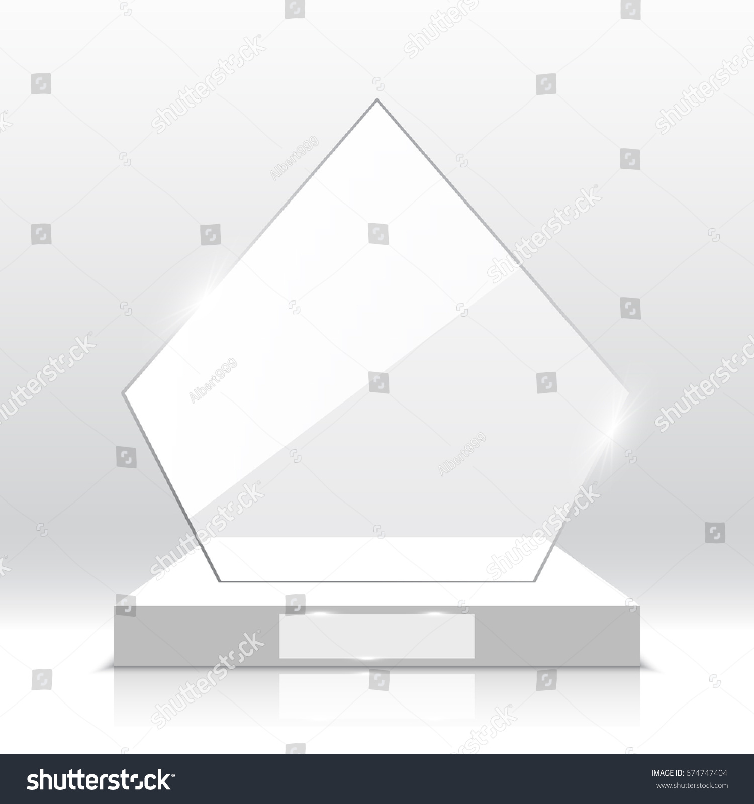 Empty Glass Trophy Award Vector Illustration: เวกเตอร์สต็อก (ปลอดค่า ...