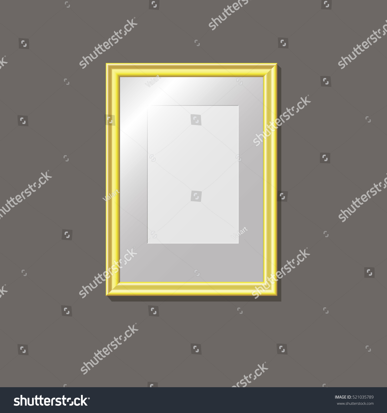 Empty Gold Frame On Wall Pattern Stock Vector (Royalty Free) 521035789 ...