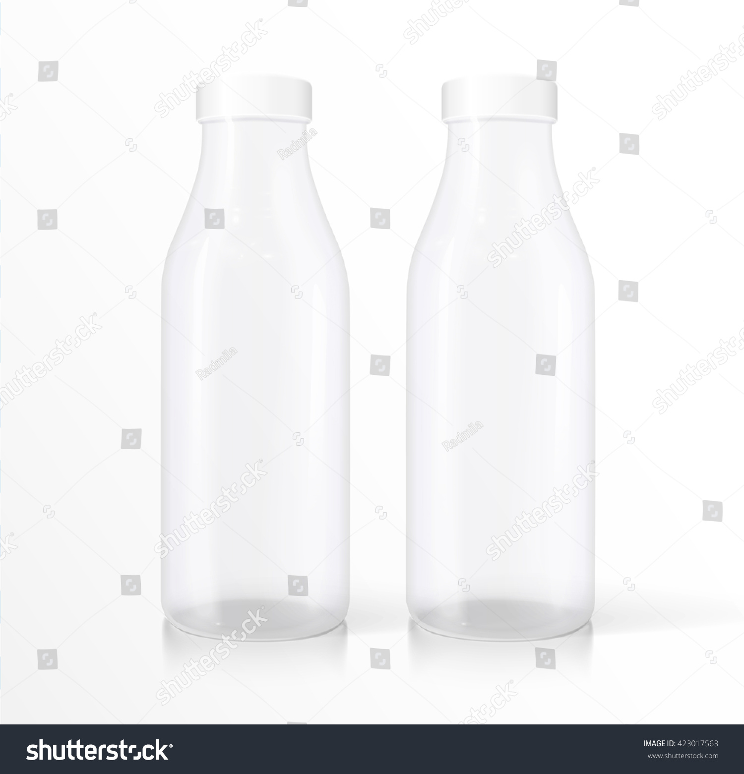 Empty Milk Bottle Mockup Stock Vector (Royalty Free) 423017563