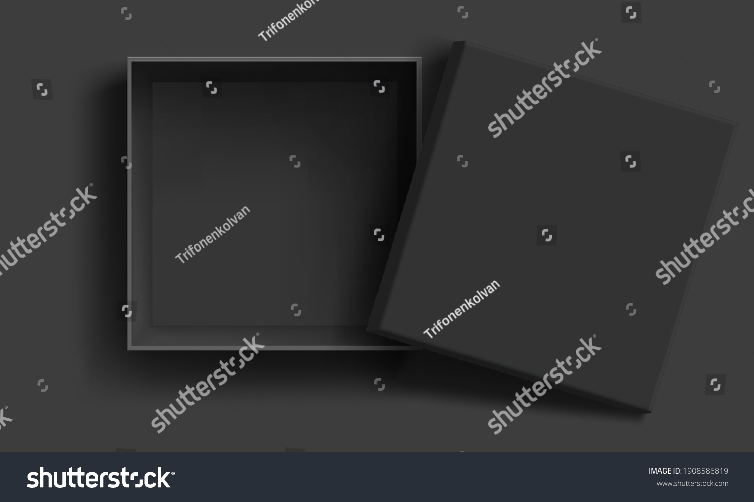 Empty Open Black Cardboard Box Vector Stock Vector (Royalty Free ...