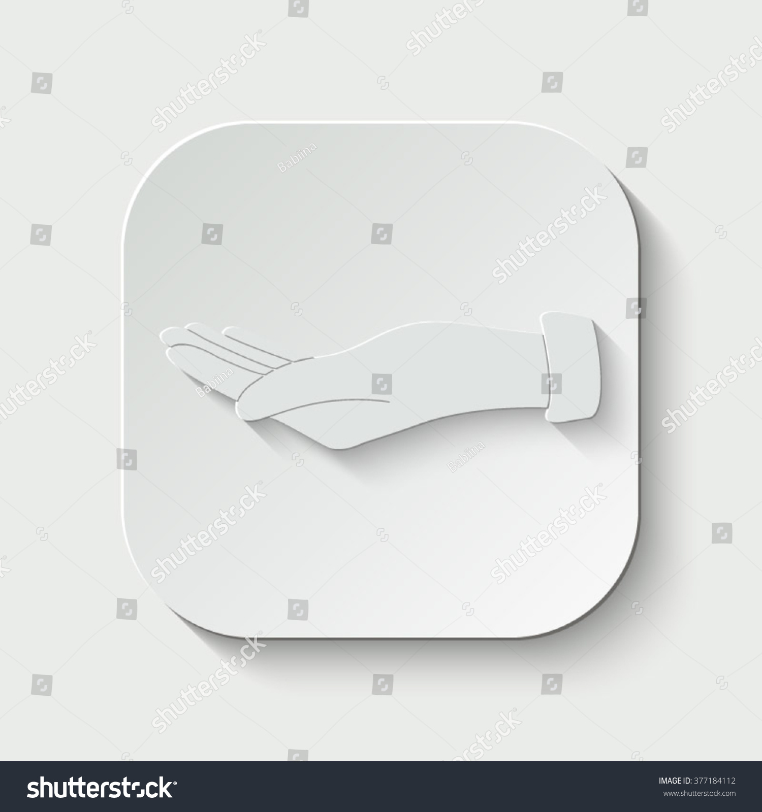 Empty Open Hand Vector Icon Paper Stock Vector (Royalty Free) 377184112 ...