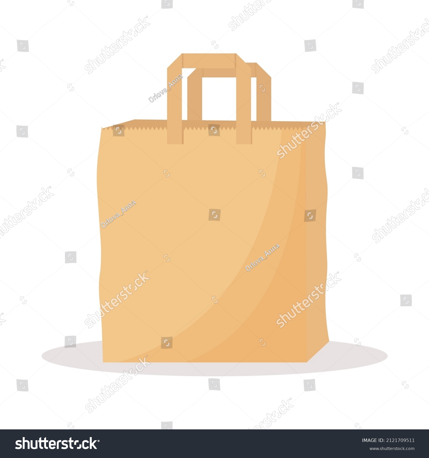 Empty Paper Bag Isolated On White Stock Vector (Royalty Free ...