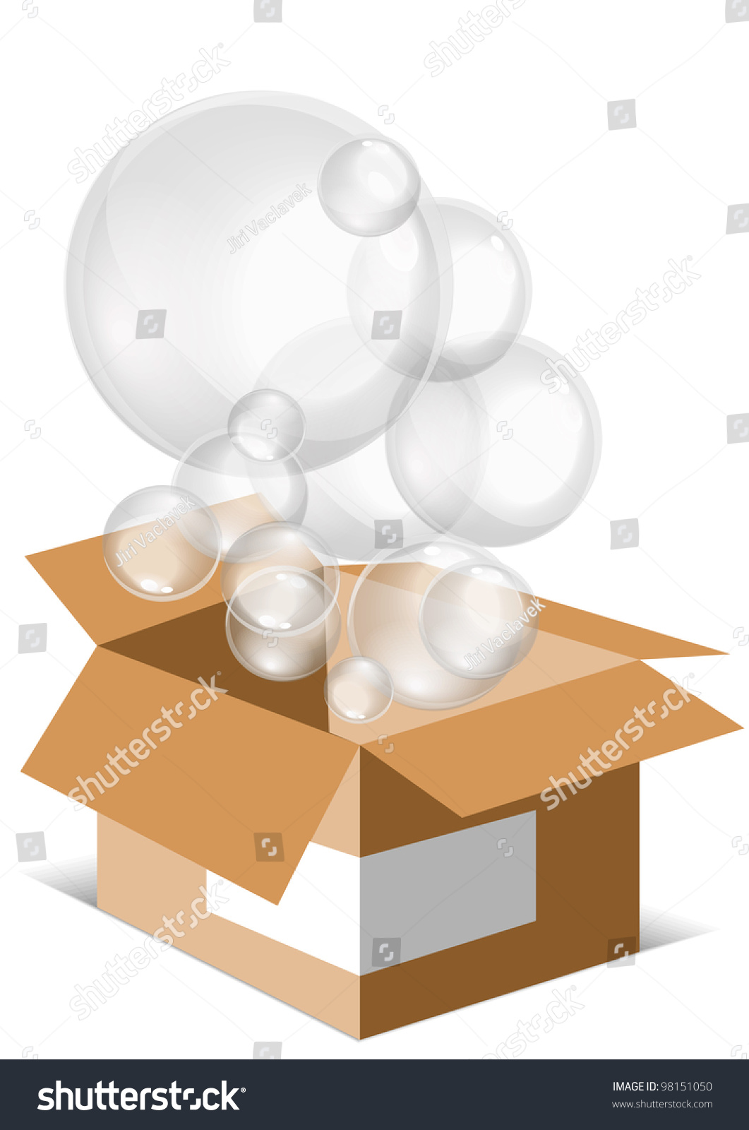 Empty Paper Box Bubbles Inside Isolated Stock Vector (Royalty Free ...