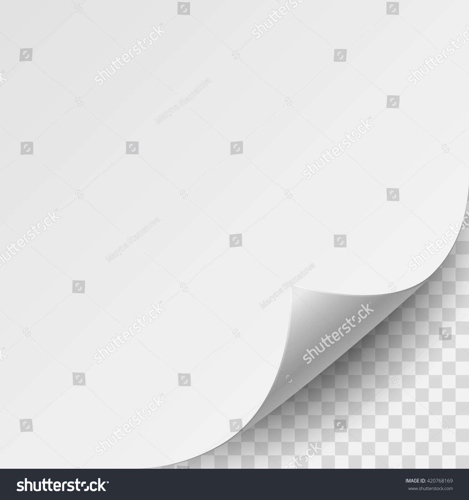 Empty Paper Sheet Isolated On Transparent: vector de stock (libre de ...