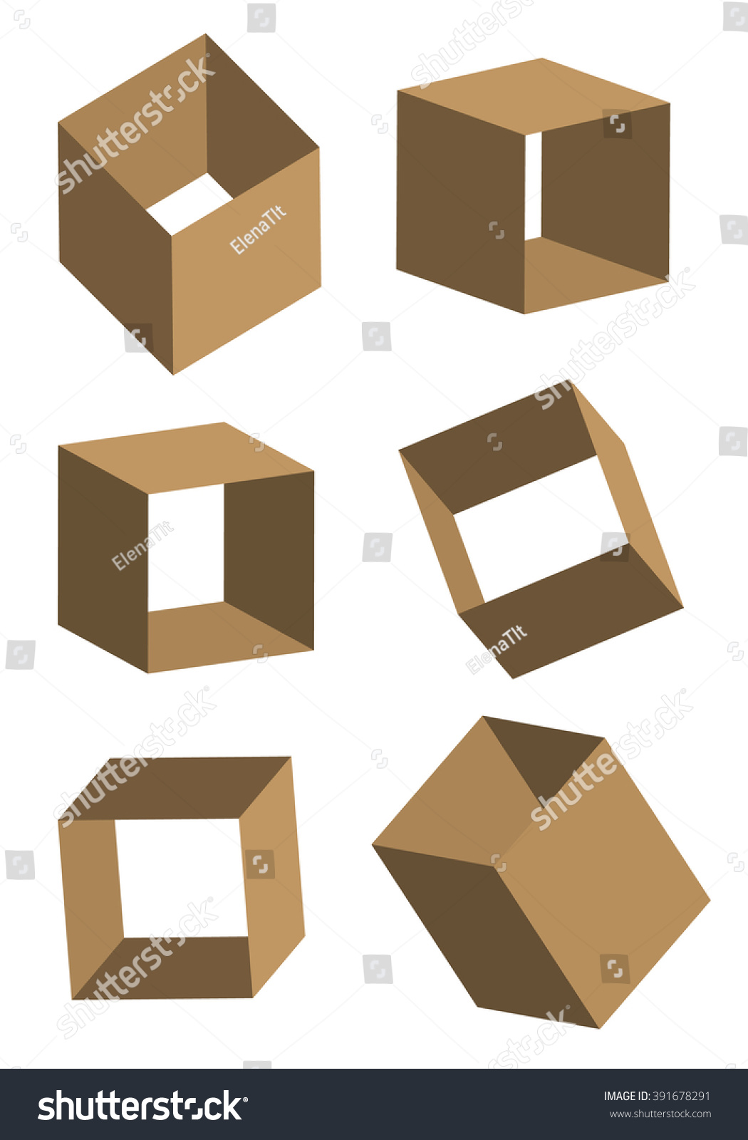 Empty Parallelepipeds 3d Vector Set Stock Vector (Royalty Free ...