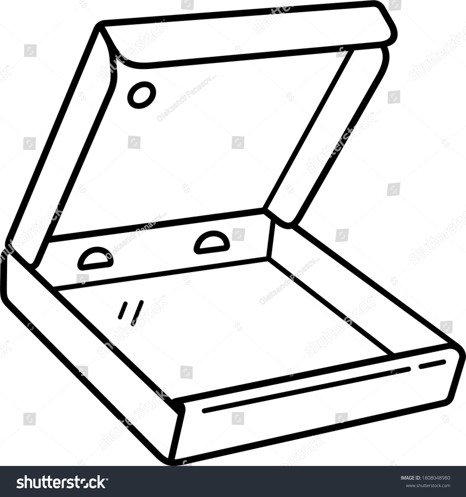Empty Pizza Delivery Box Vector Outline Stock Vector (Royalty Free ...