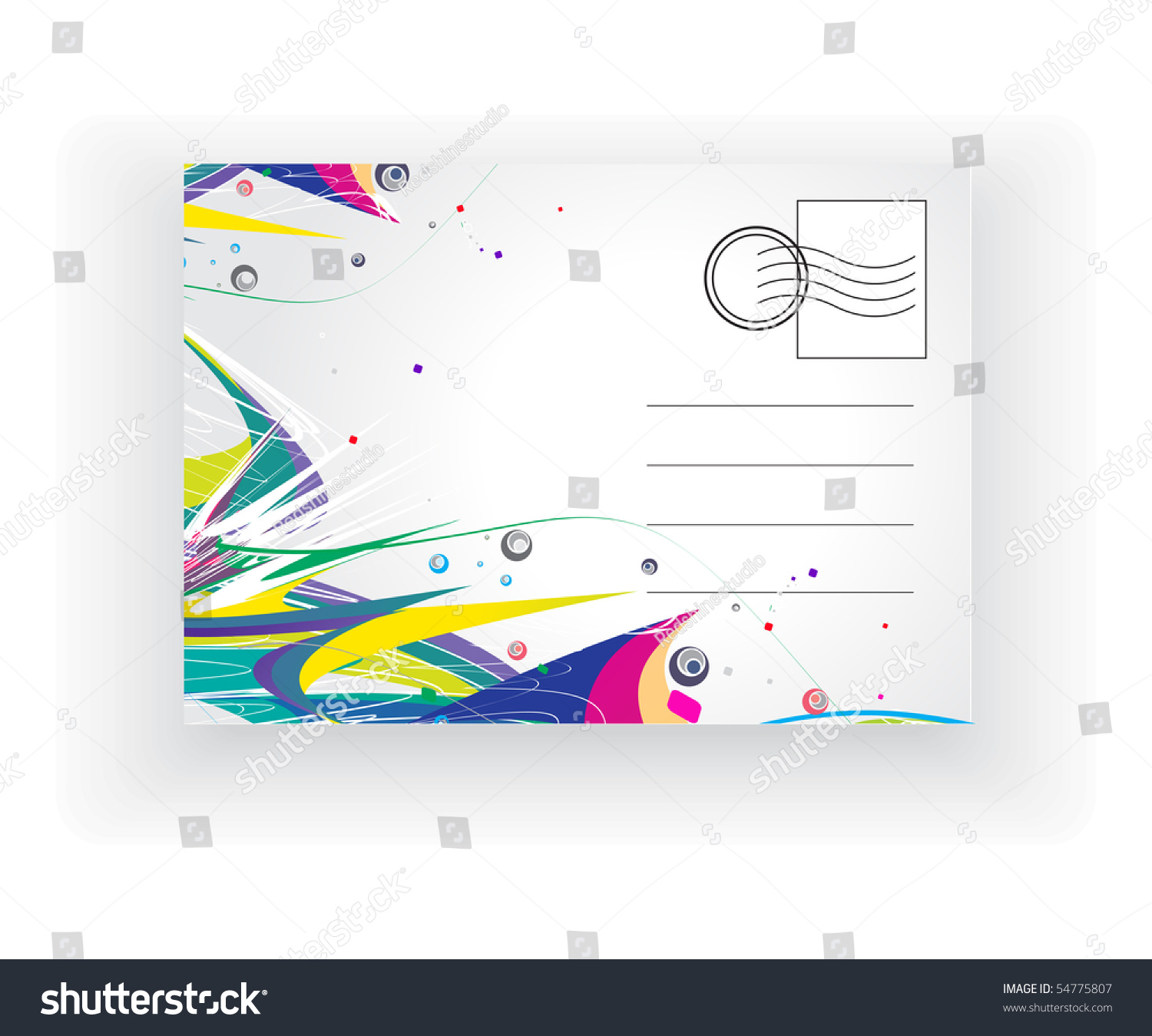 Empty Post Card Isolated On Illustration Stock Vector (Royalty Free ...