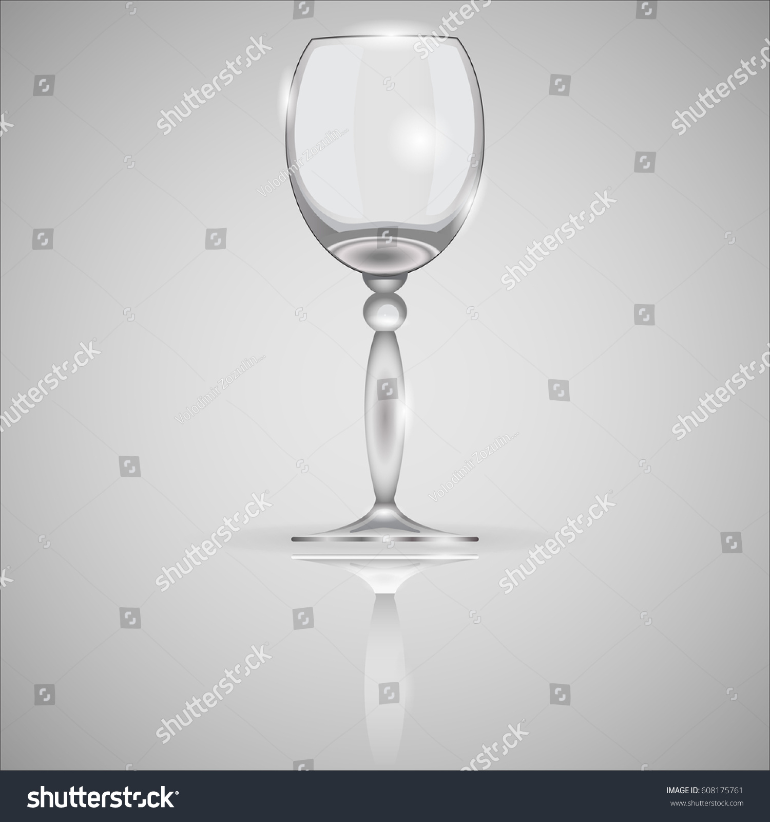 Empty Realistic Glass Isolated On Mirror Stock Vector (Royalty Free ...