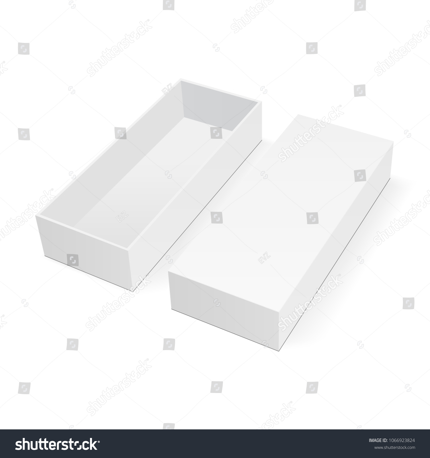 Empty Rectangular Box Mock Lid Isolated Stock Vector (Royalty Free ...