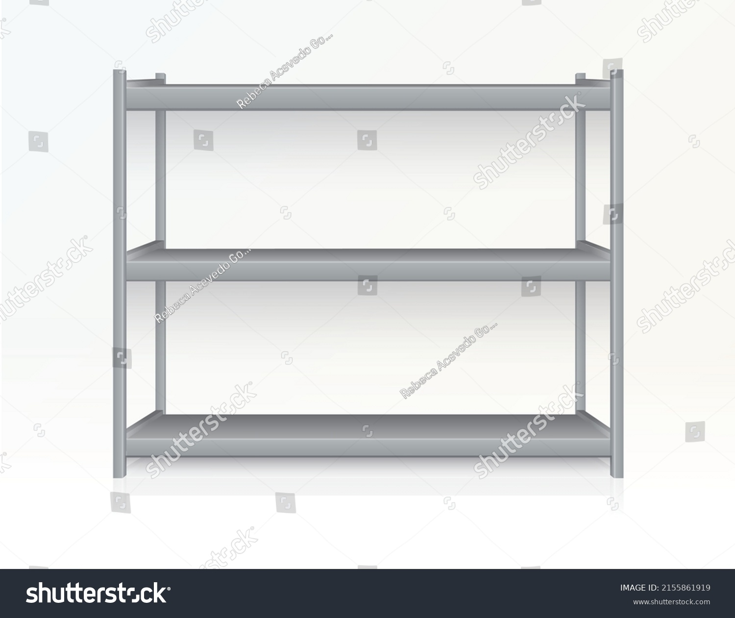 Empty Retail Render Metal Shelf Stock Vector (Royalty Free) 2155861919 ...