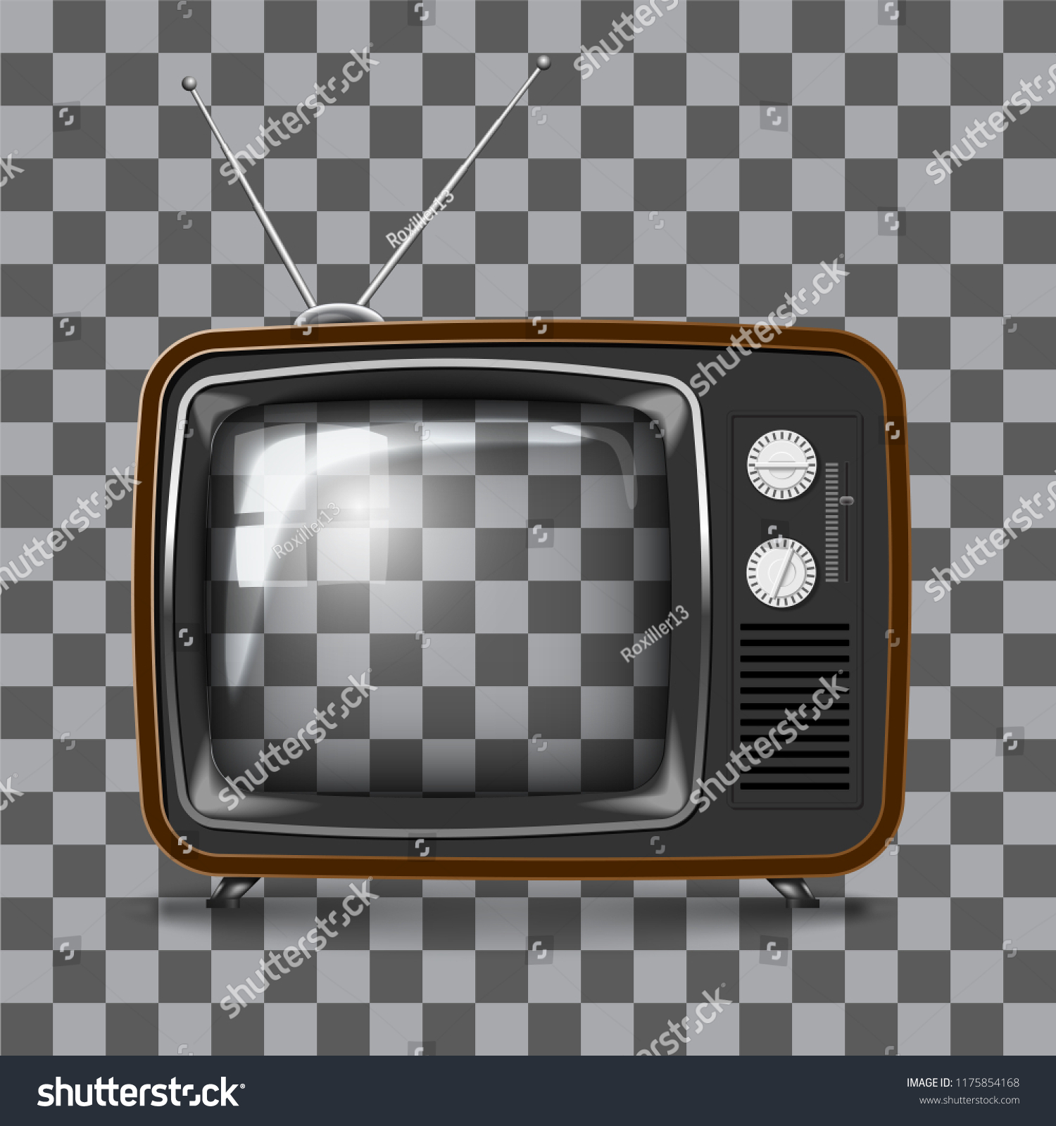 Empty Retro Tv Frame Reflection Transparency Stock Vector (Royalty Free ...