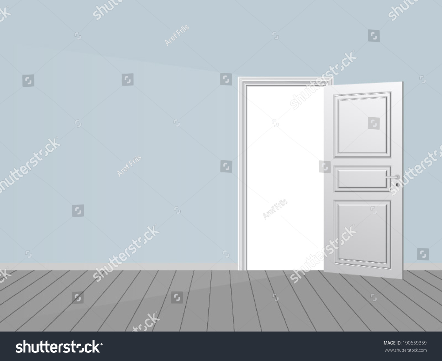 Empty Room Open Door Stock Vector (Royalty Free) 190659359 | Shutterstock