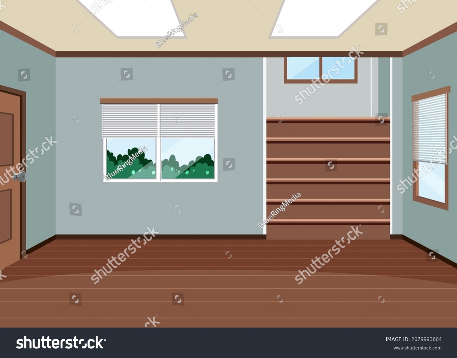 Empty Room Interior Design Illustration Stock Vector (Royalty Free ...