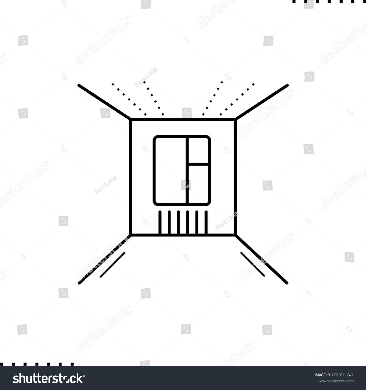 Empty Room Vector Icon Outlines Stock Vector (Royalty Free) 1753011641