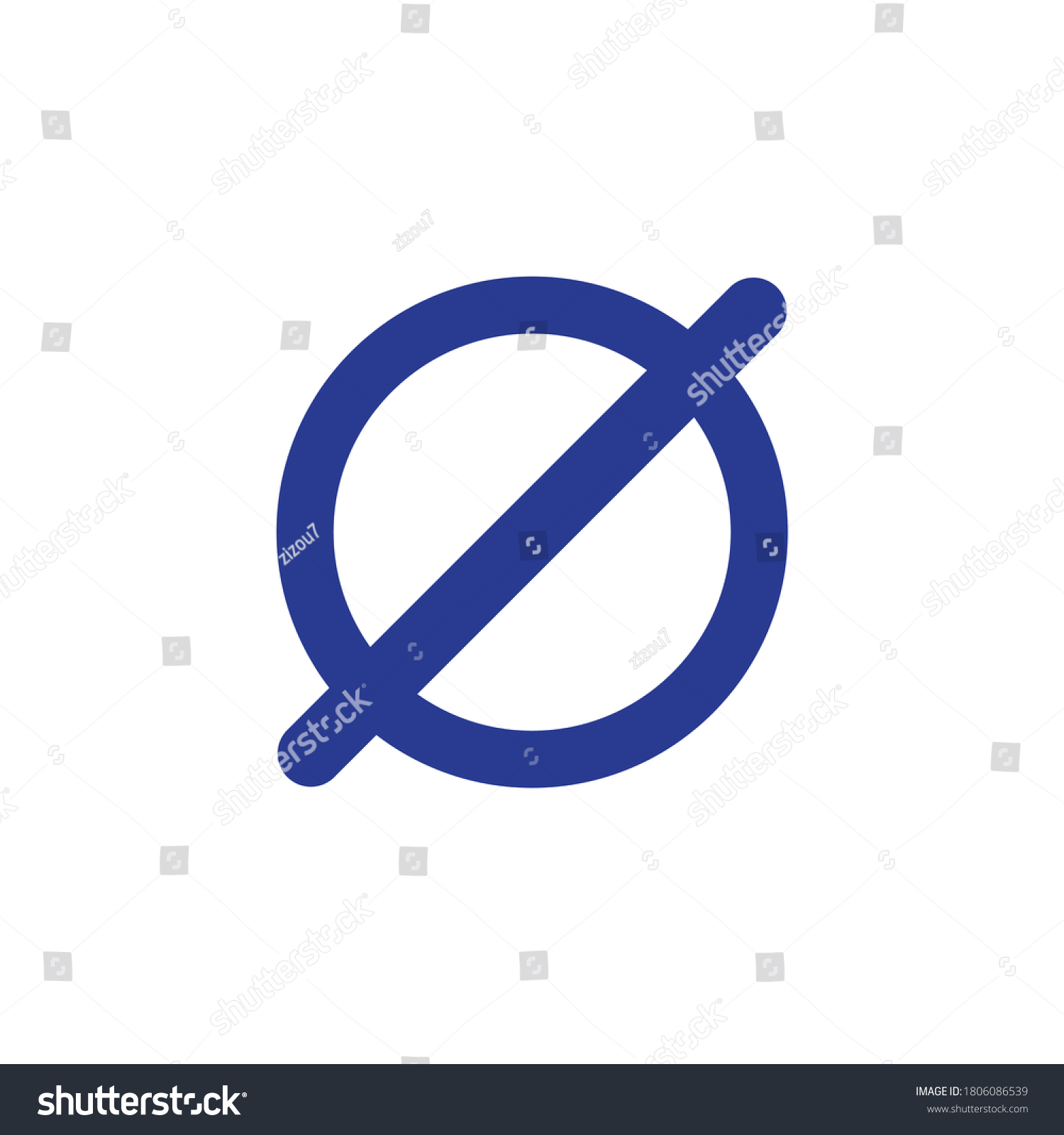 Icono de conjunto vacío, símbolo matemático: vector de stock (libre de ...