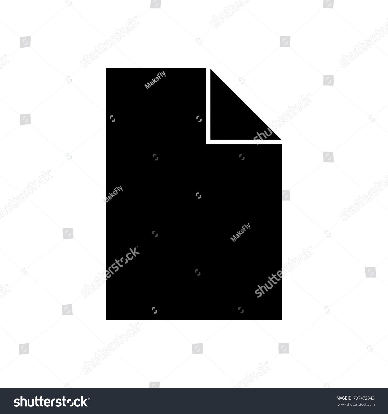 Empty Sheet Icon Black Sign Design Stock Vector (Royalty Free ...