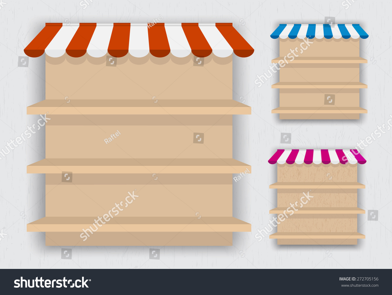 Empty Shelves Flat Design Vector Illustration Stock Vector (Royalty ...