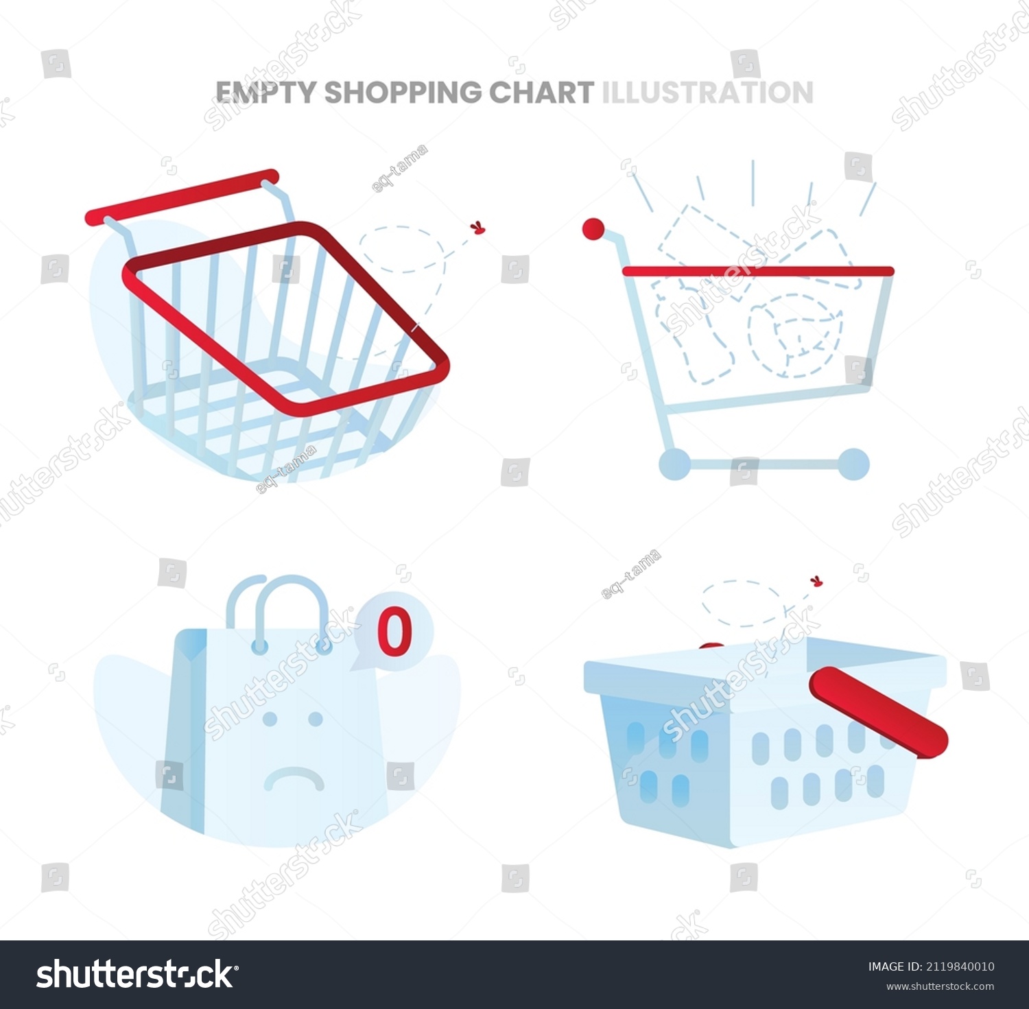 Empty Shopping Cart Vector Illustration Ecommerce Stock Vector (Royalty ...