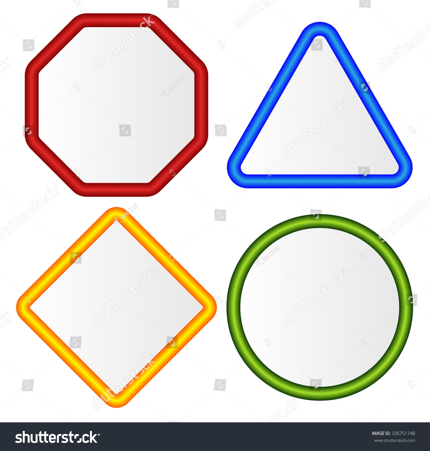 Empty Signs Octagon Triangle Square Circle: เวกเตอร์สต็อก (ปลอดค่า ...