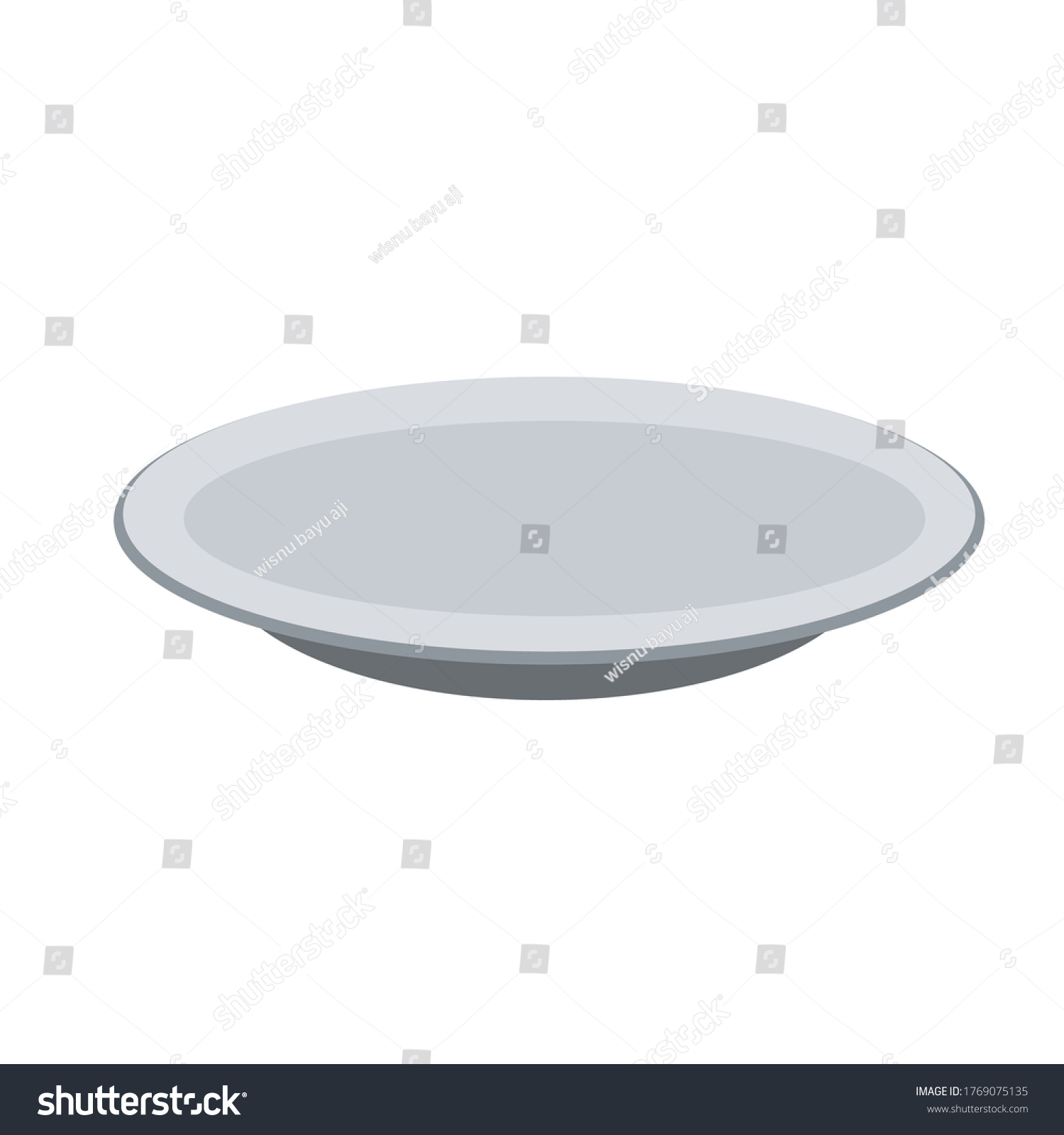 Empty Silver Plate Vector Design Stock Vector (Royalty Free) 1769075135 ...