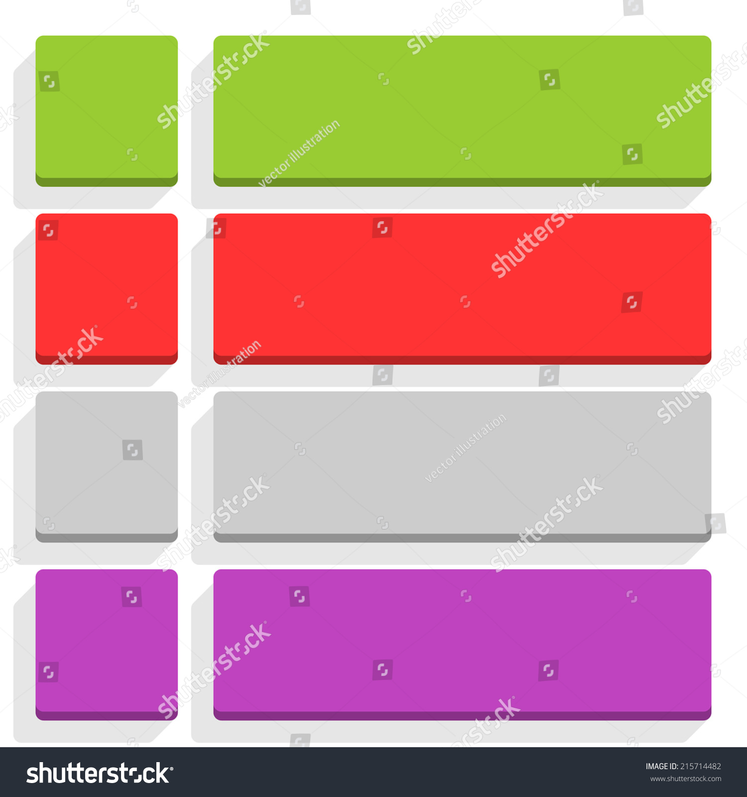 Empty Square Rounded Rectangle Icon Long Stock Vector (Royalty Free ...