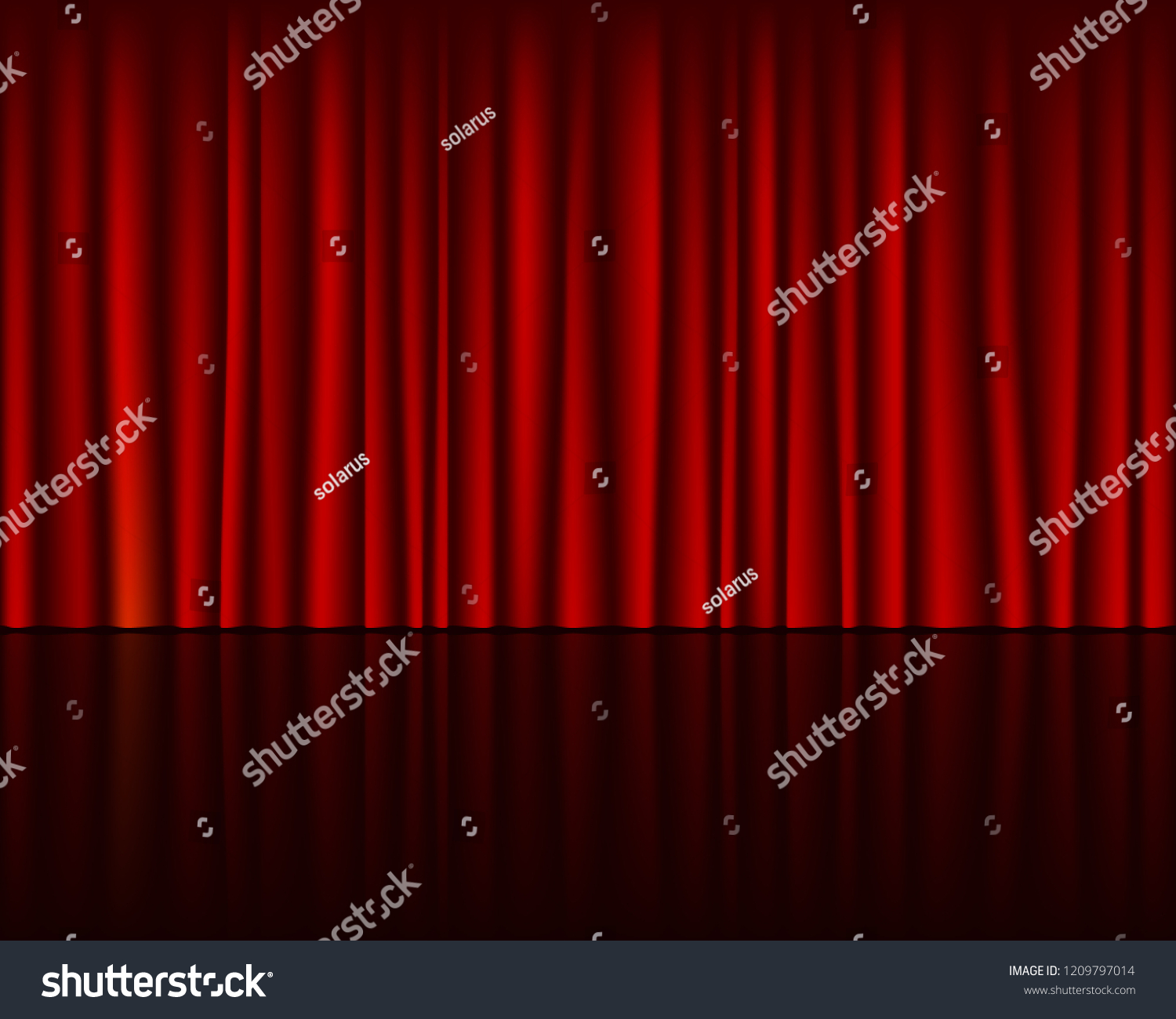 Empty Stage Red Curtain Seamless Template Stock Vector (Royalty Free ...