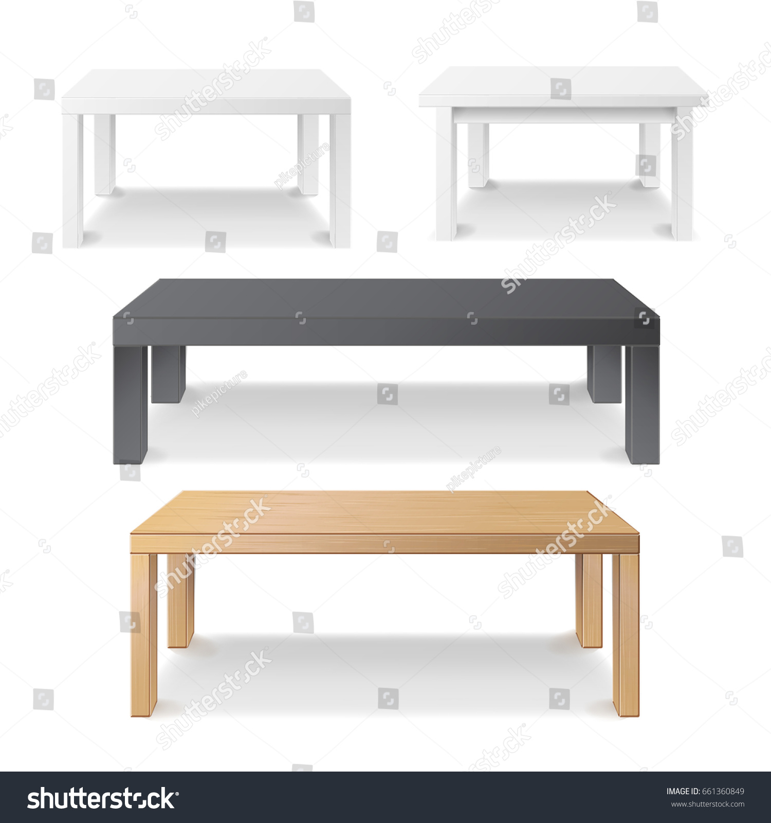 Empty Table Set Vector Wooden Plastic Stock Vector (Royalty Free) 661360849 Empty Table Set Vector Wooden Plastic Stock Vector (Royalty Free) 661360849