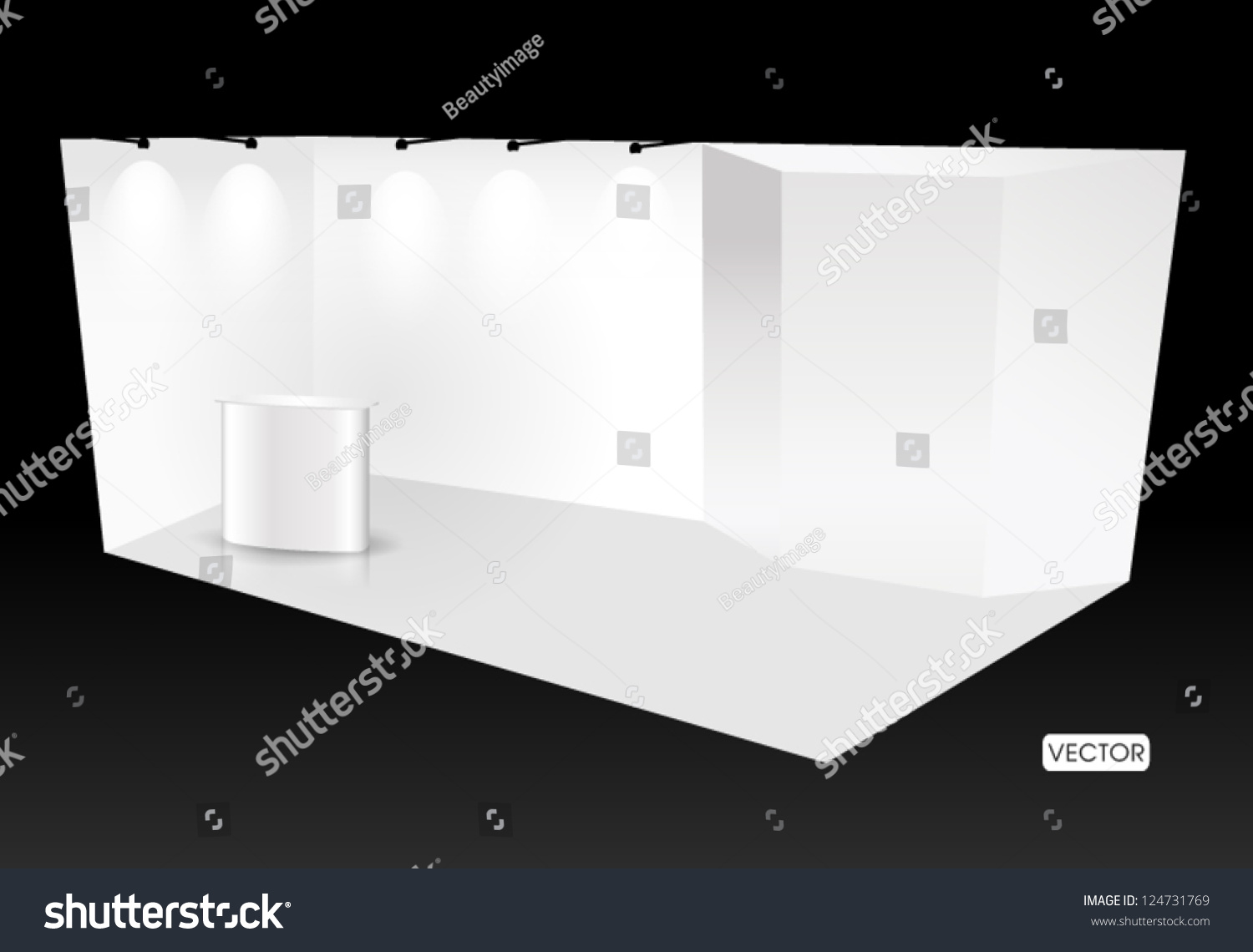 Empty Trade Show Booth: vector de stock (libre de regalías) 124731769