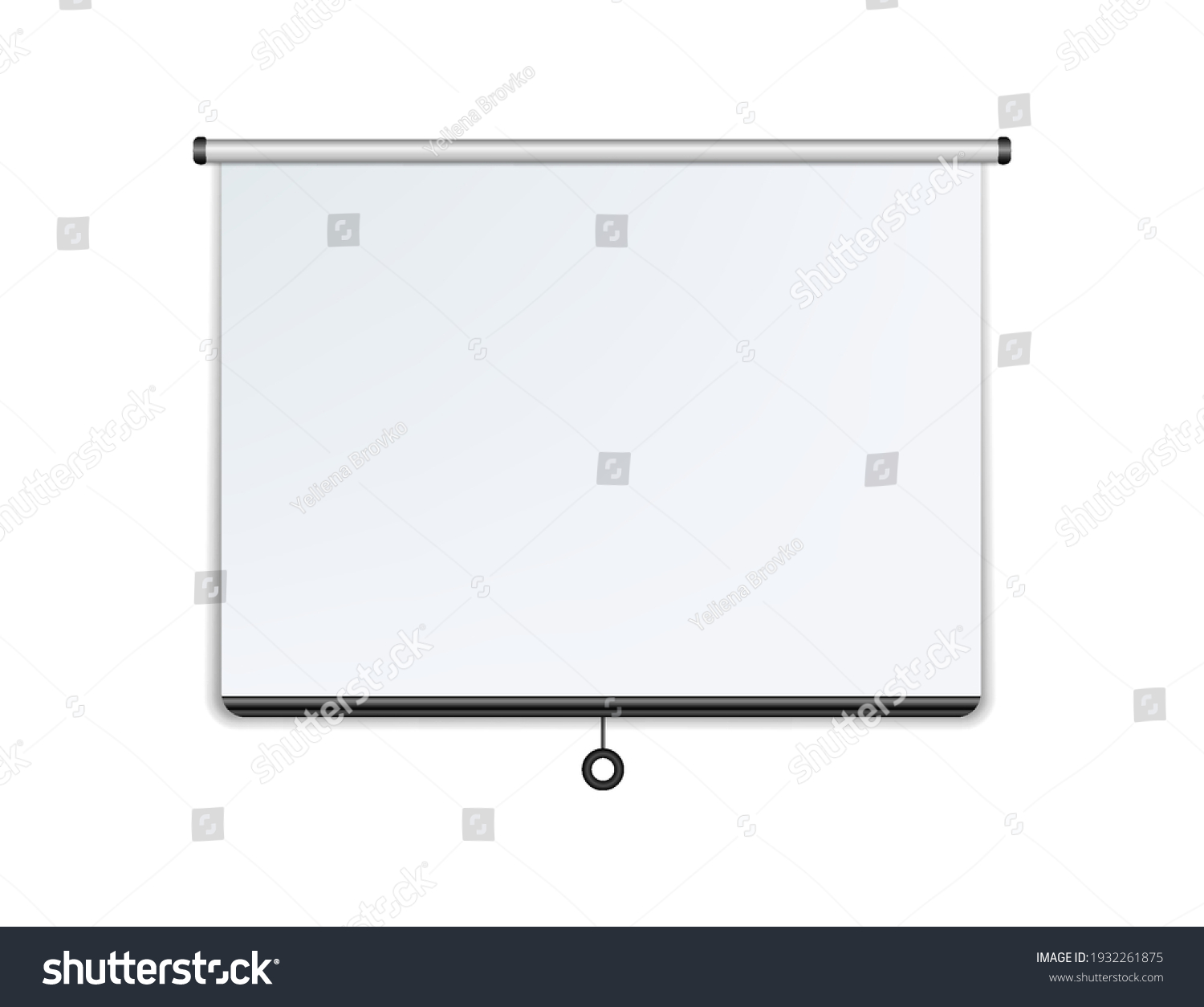 Empty White Projector Screen Hanging Wall Stock Vector (Royalty Free ...