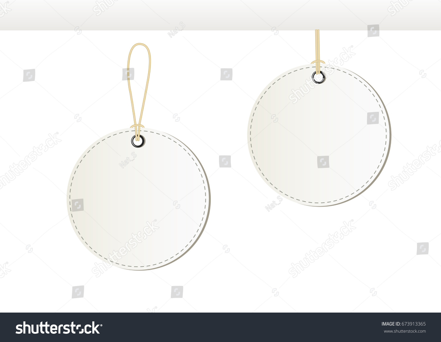 Empty White Round Paper Tags On Stock Vector (Royalty Free) 673913365 ...