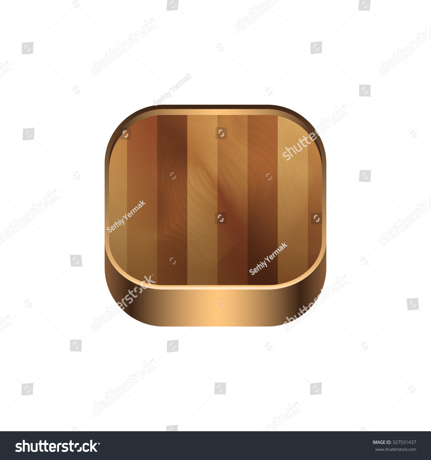 Empty Wooden Template Icon Applications Stock Vector (Royalty Free ...