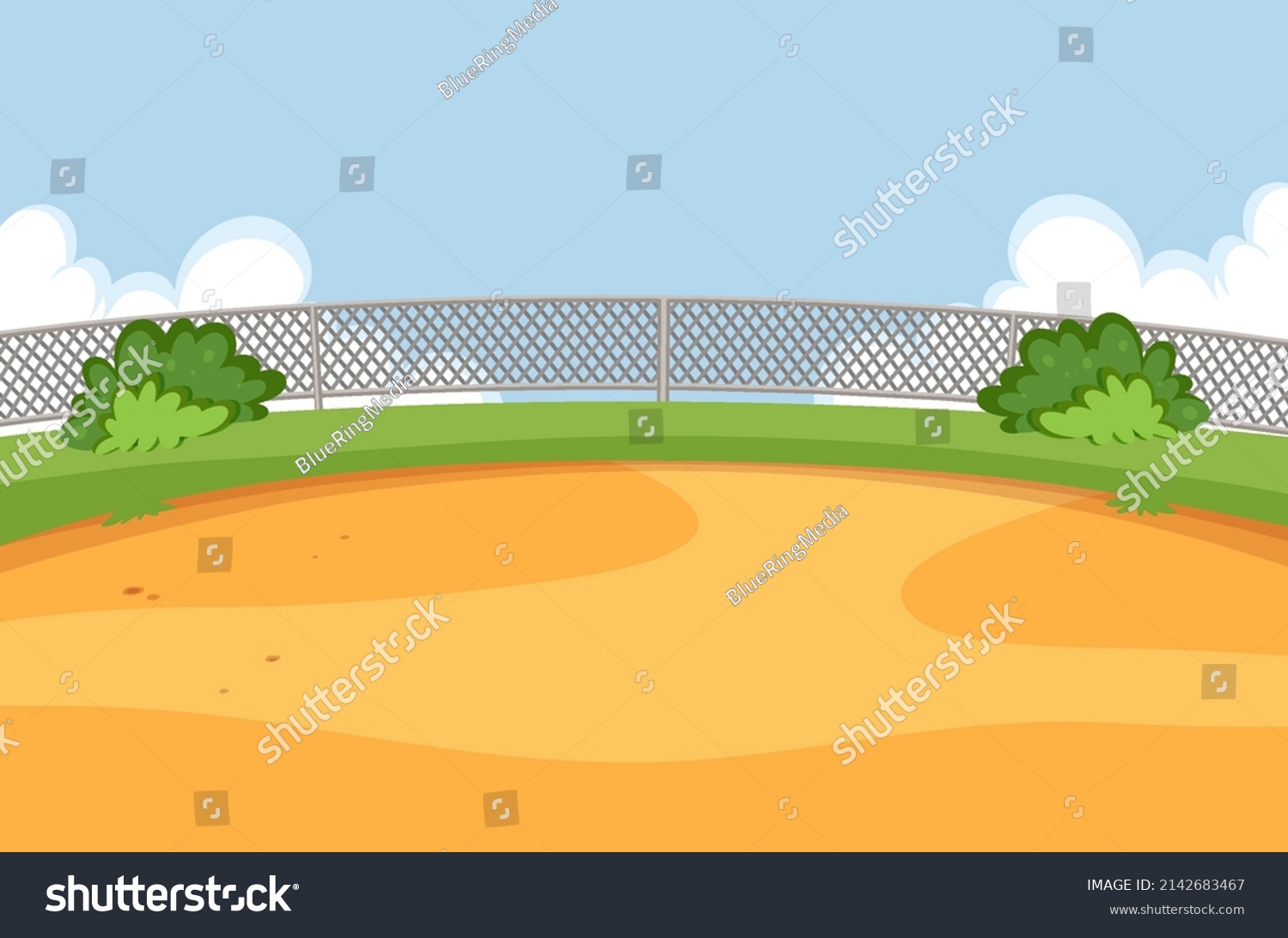 Empty Yard Outdoor Scene Illustration Stock Vector (Royalty Free ...