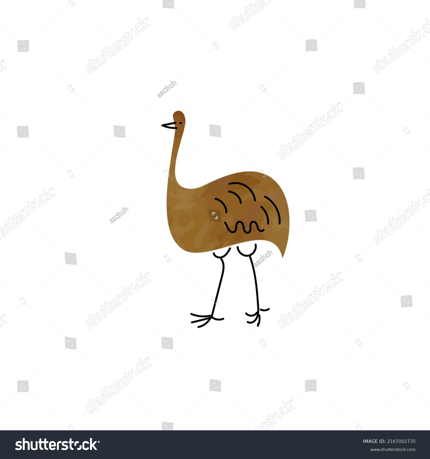 Emu Bird Cartoon Vector Illustration Stock Vector (Royalty Free ...