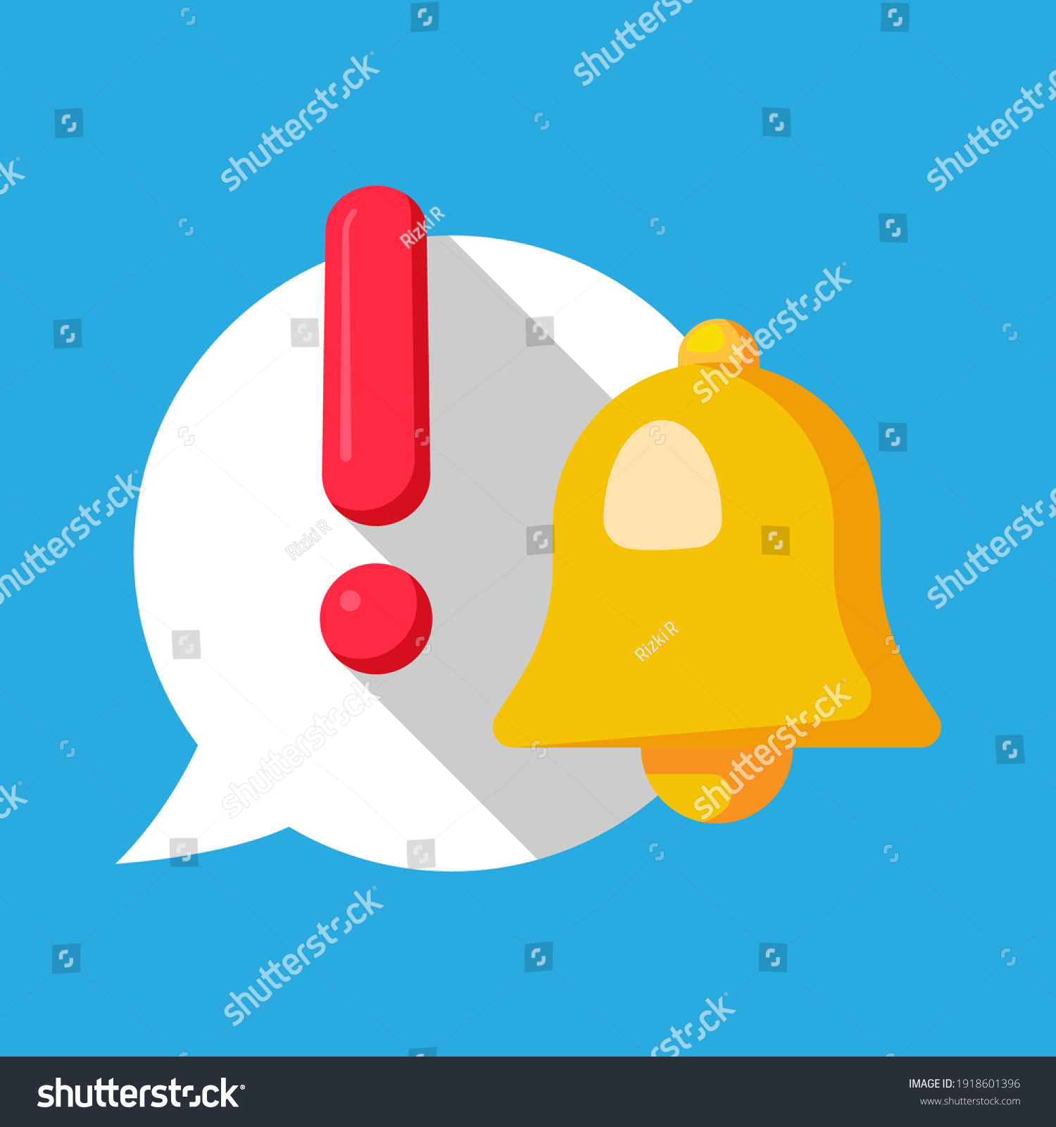 Enable Alert Notification Concept Illustration Flat Stock Vector ...
