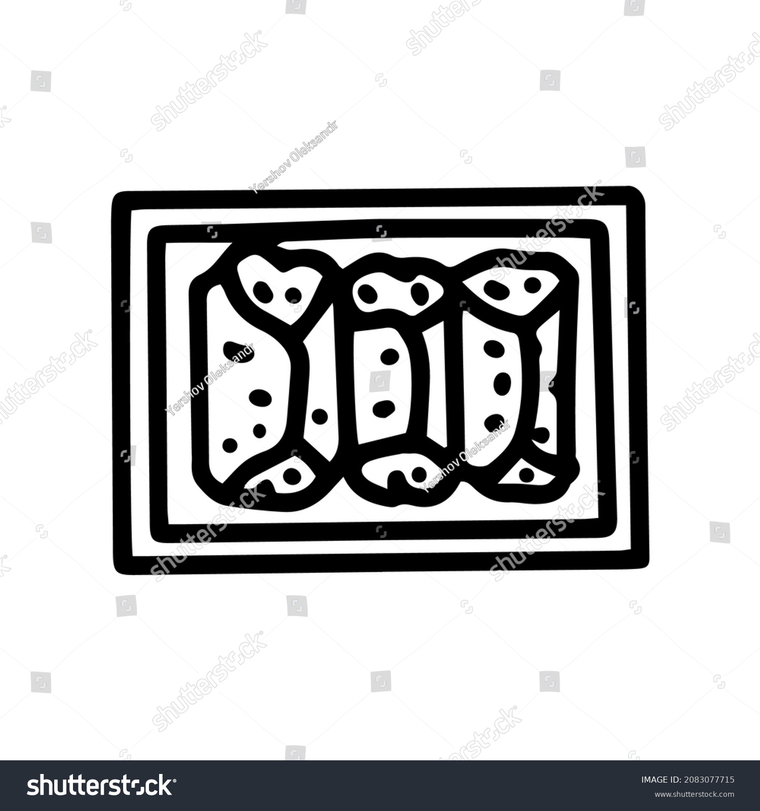 Enchilada Line Vector Doodle Simple Icon Stock Vector (Royalty Free ...