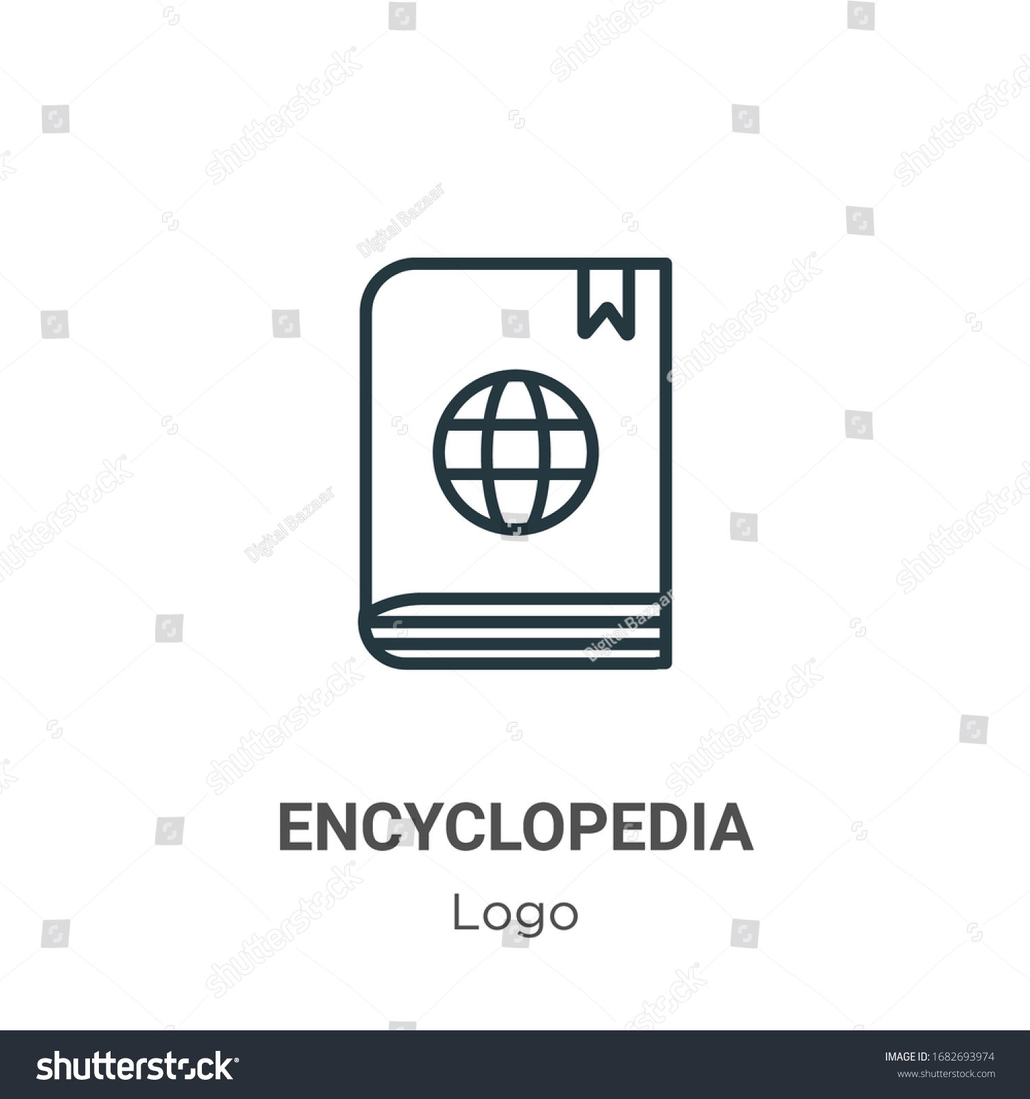 Encyclopedia Outline Vector Icon Thin Line Stock Vector (Royalty Free ...