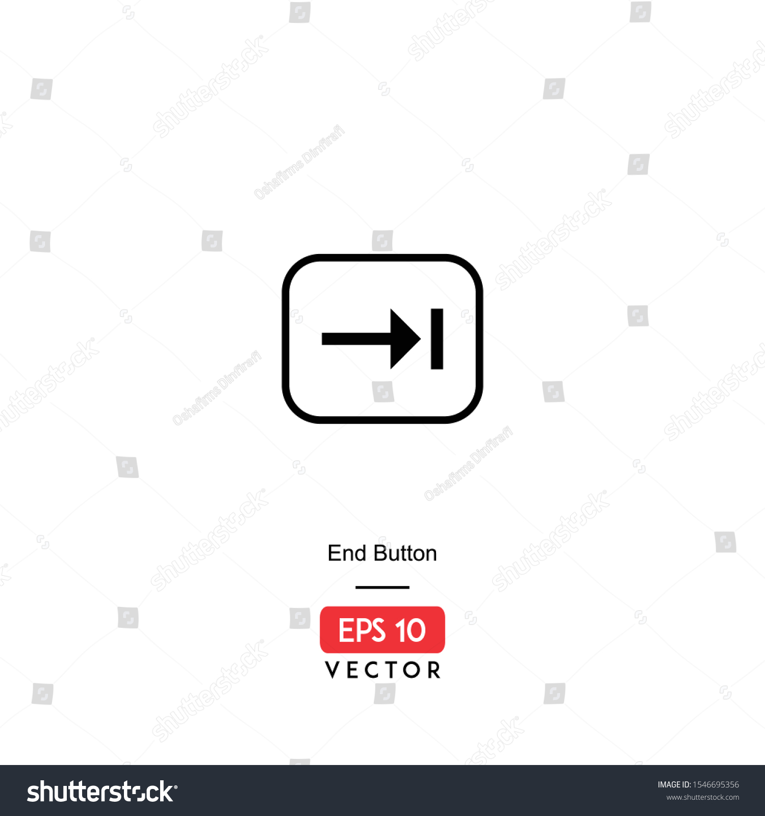 End Button Icon Computer Hardware Isolated Stock Vector (Royalty Free ...