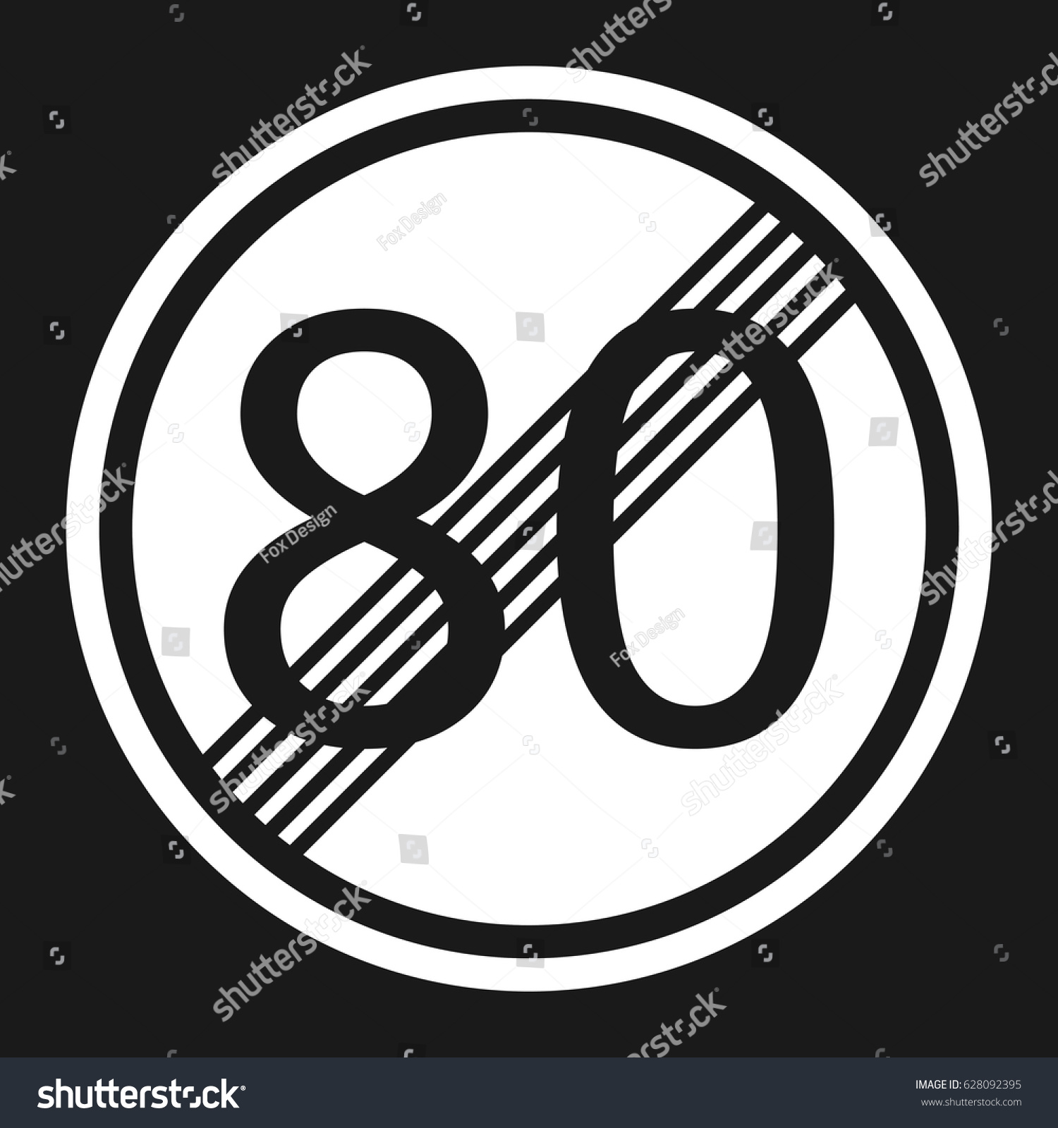 End Maximum Speed Limit 80 Sign Stock Vector (Royalty Free) 628092395 ...