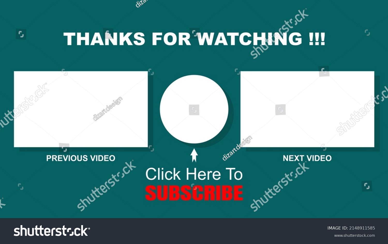 End Screen Template Previous Next Video Stock Vector (Royalty Free ...