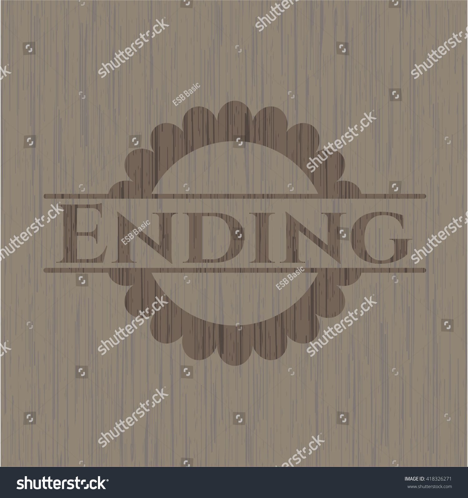 Ending Wood Emblem Stock Vector (Royalty Free) 418326271