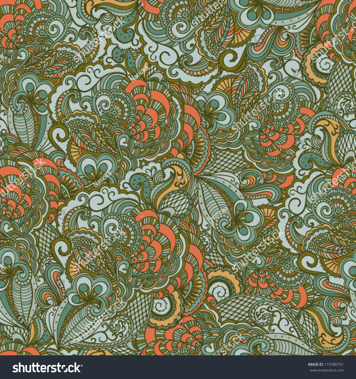 Endless Pattern Background Color Floral Design Stock Vector (Royalty ...