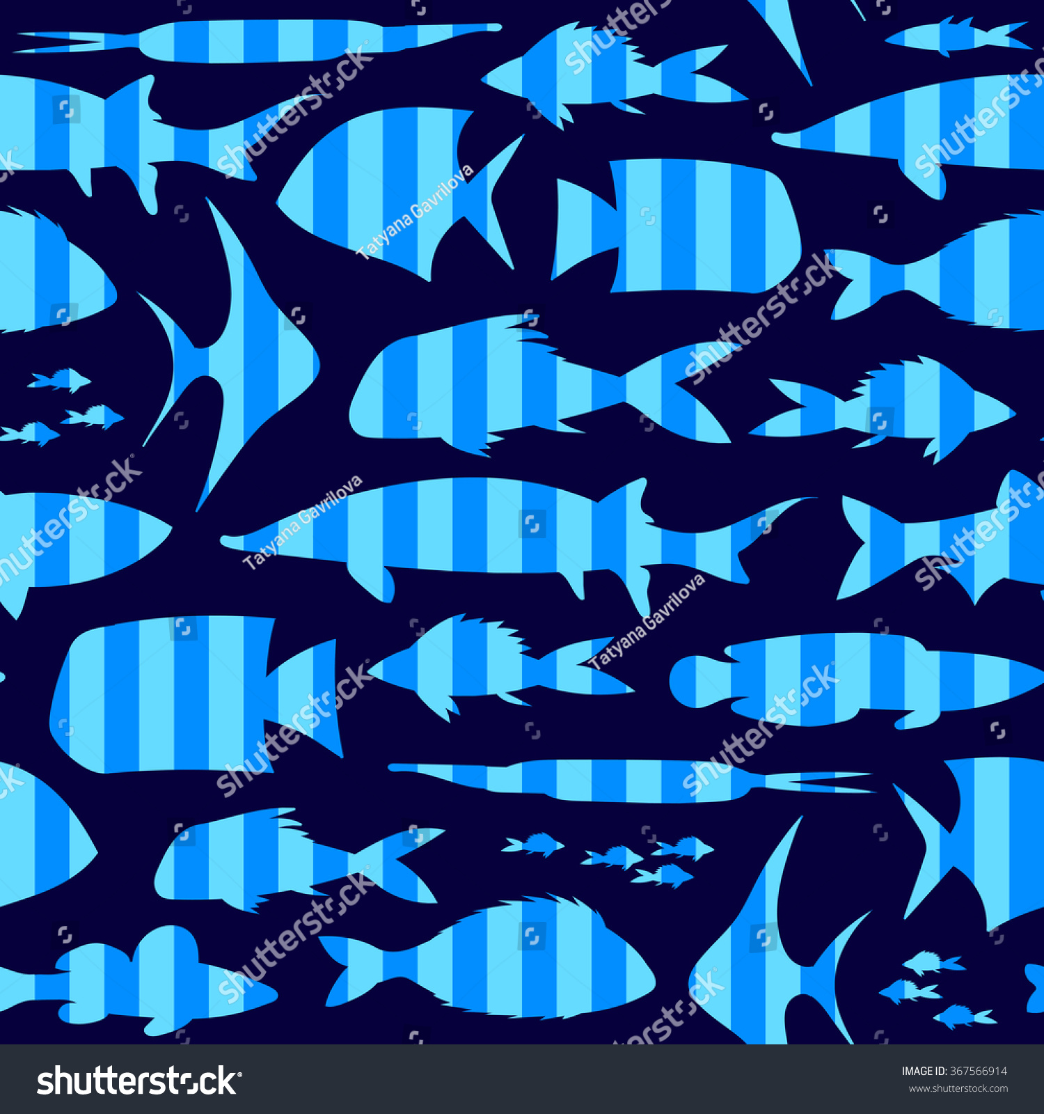Endless Pattern Striped Fish Seamless Texture Stock Vector (Royalty ...