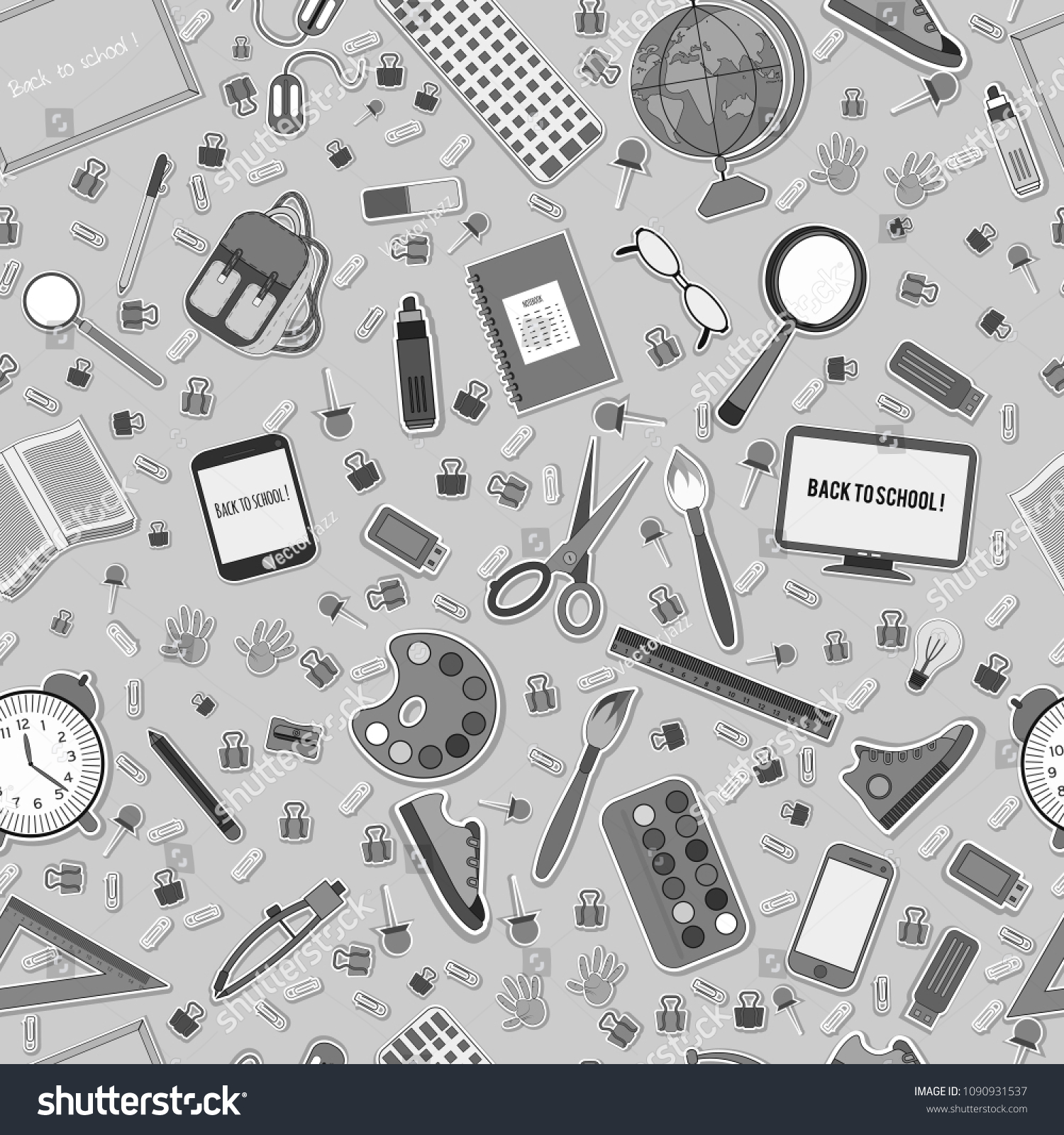 Endless Texture Seamless Pattern Background School Stock Vector ...
