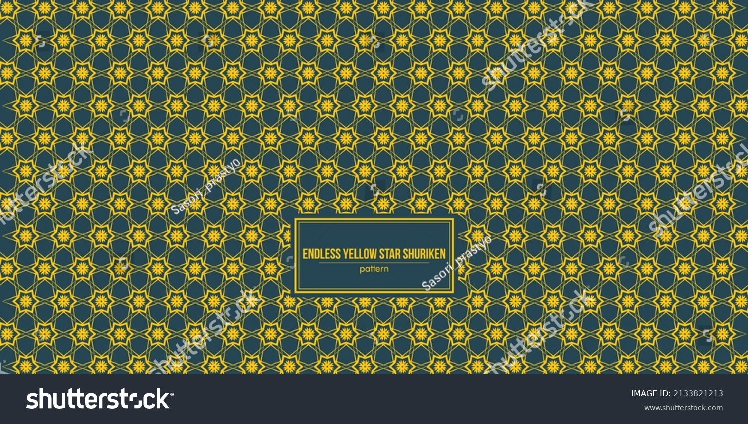 Endless Yellow Star Shuriken Shape Pattern Stock Vector (Royalty Free ...
