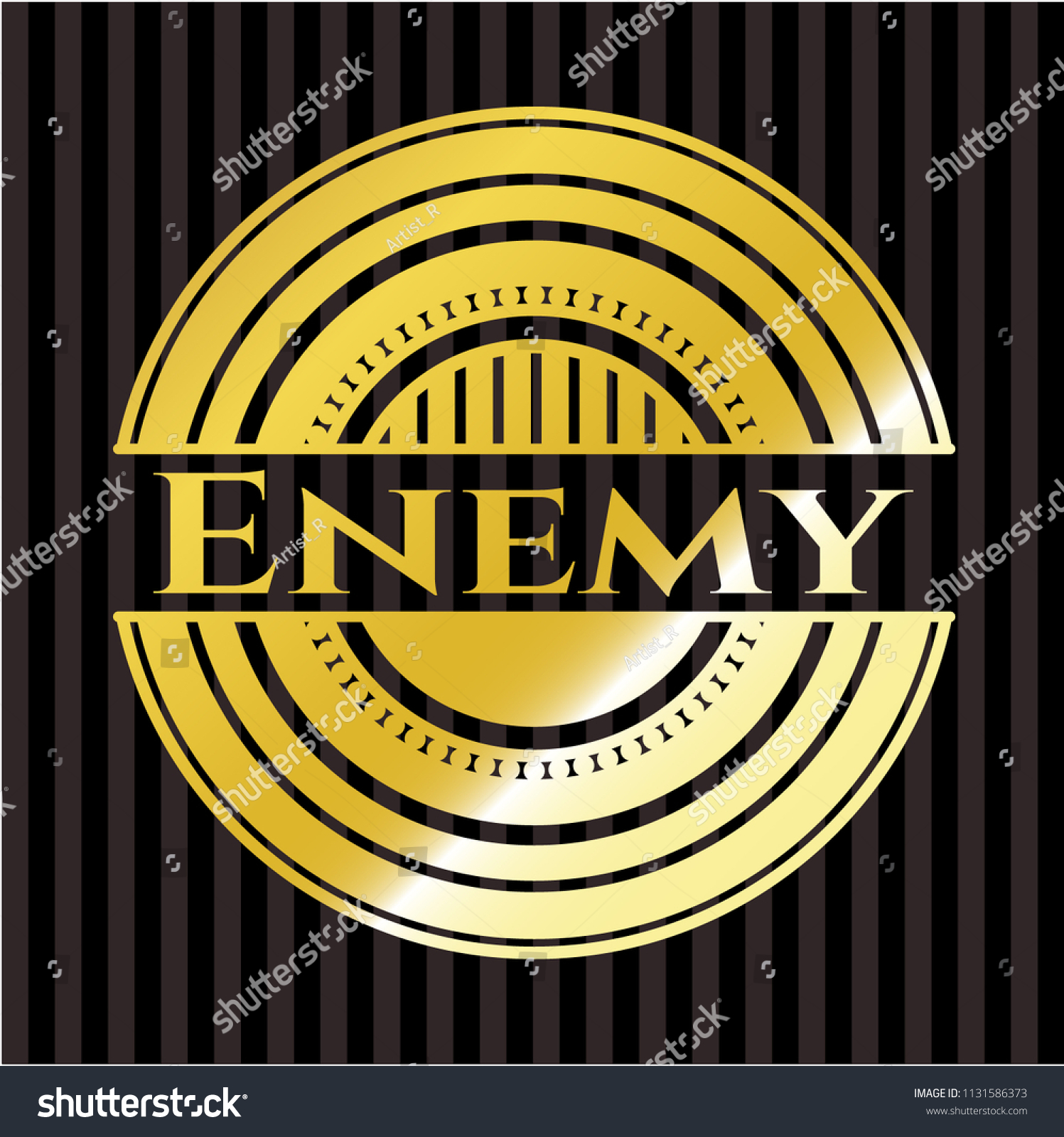 Enemy Golden Emblem Stock Vector (Royalty Free) 1131586373 | Shutterstock