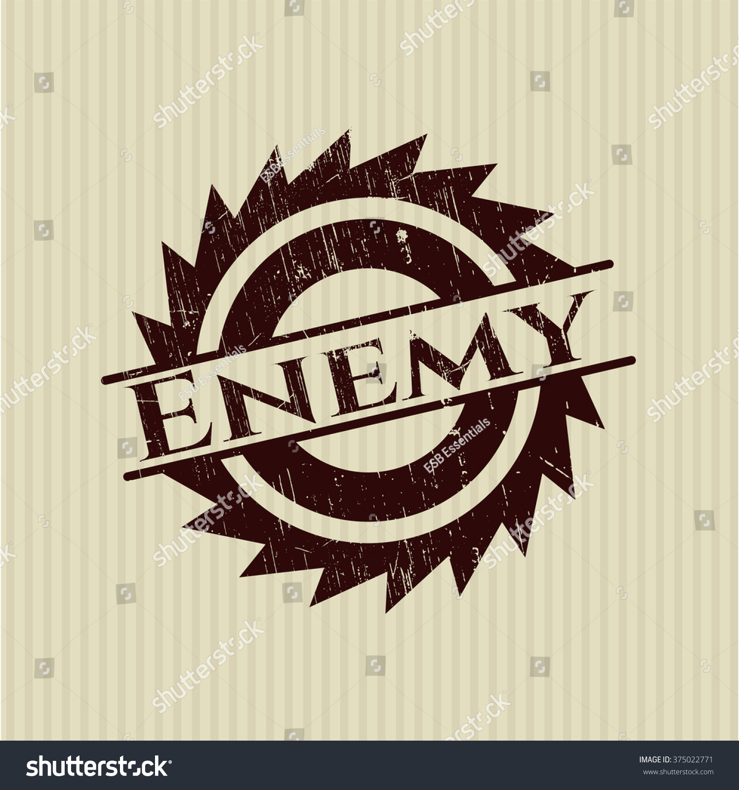Enemigo con textura de sello de: vector de stock (libre de regalías ...