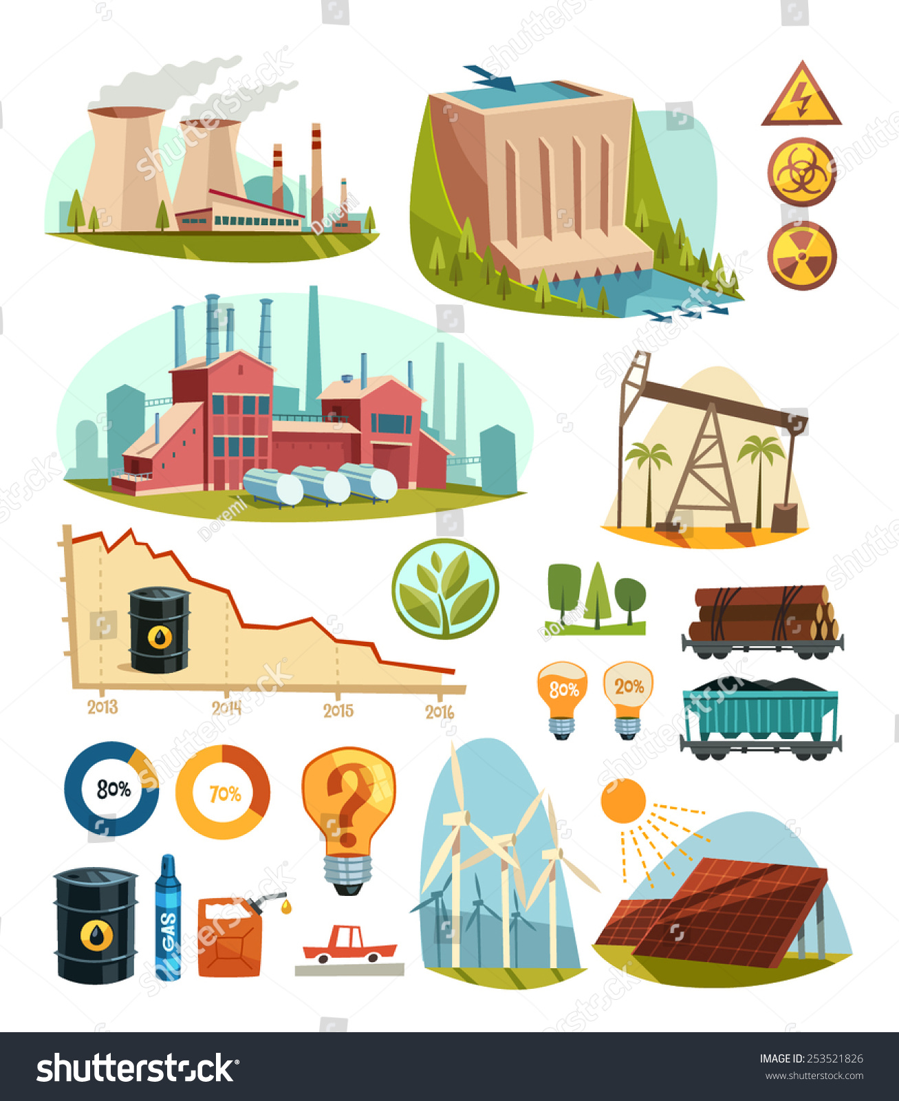 Energetics Natural Resources Infographic Elements Vector Stock Vector ...