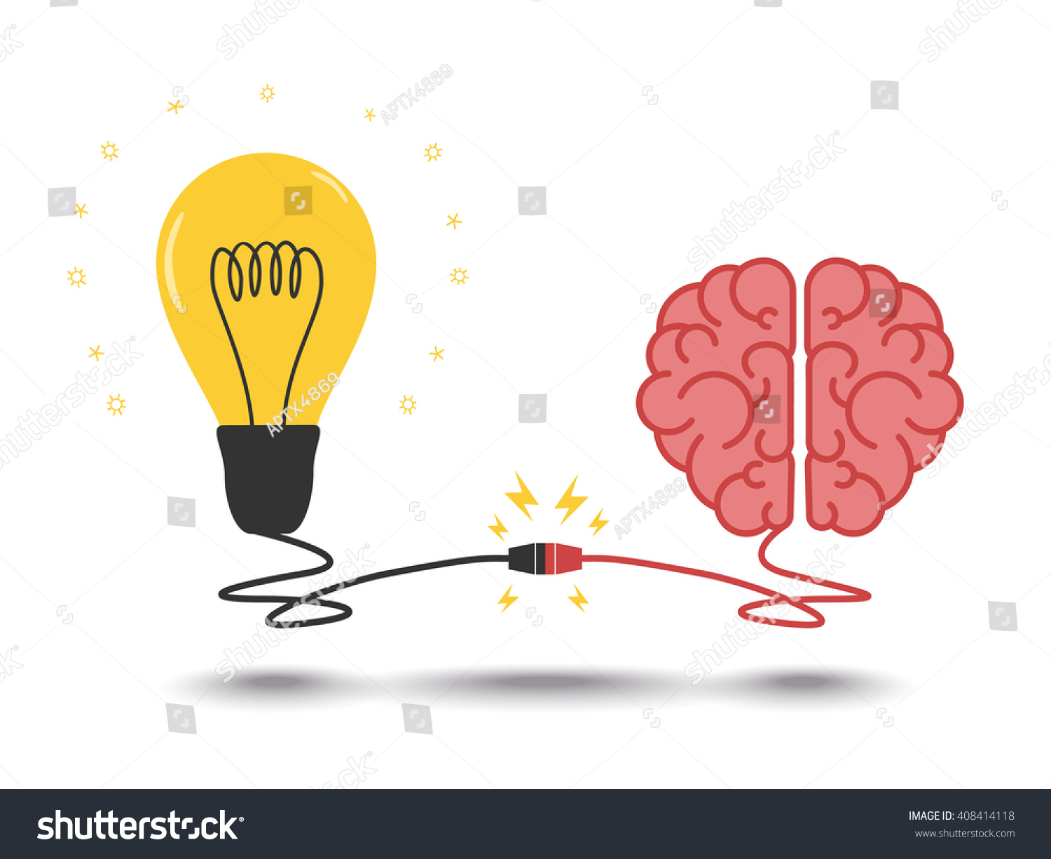 Energizing Brain Connect Powerful Ideas Stock Vector (Royalty Free ...