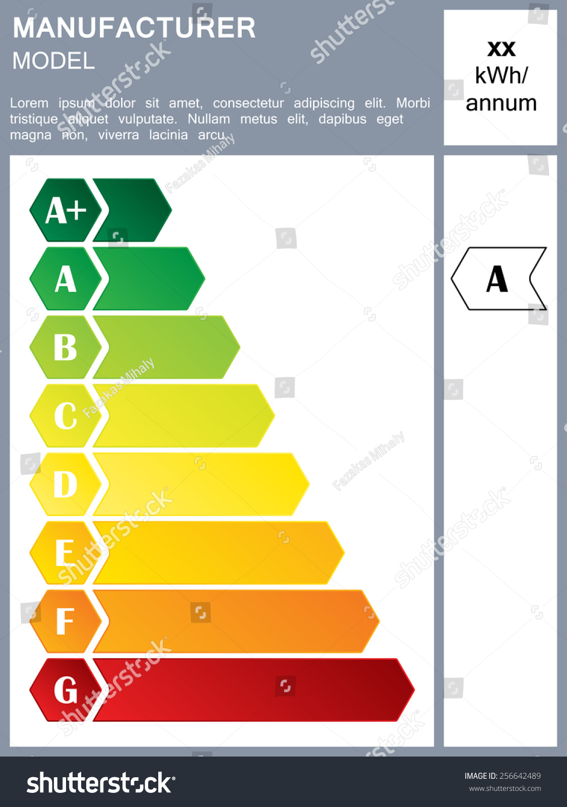 Energy Efficiency Rating Label Sample Text Stock Vector (Royalty Free ...