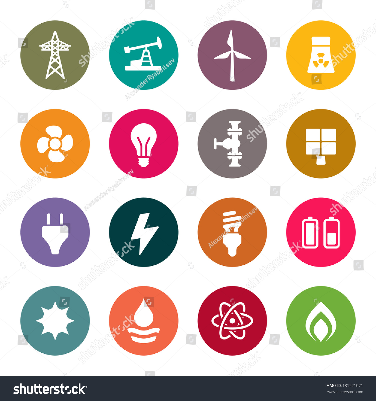 Energy Icon Set Stock-Vektorgrafik (Lizenzfrei) 181221071 – Shutterstock